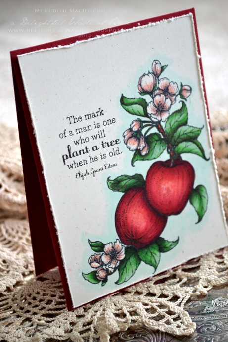 Hand-coloured Apple Greeting Card on Luulla